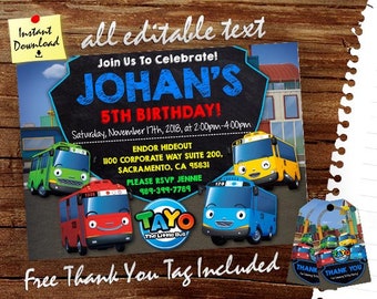 Tayo birthday party | Etsy