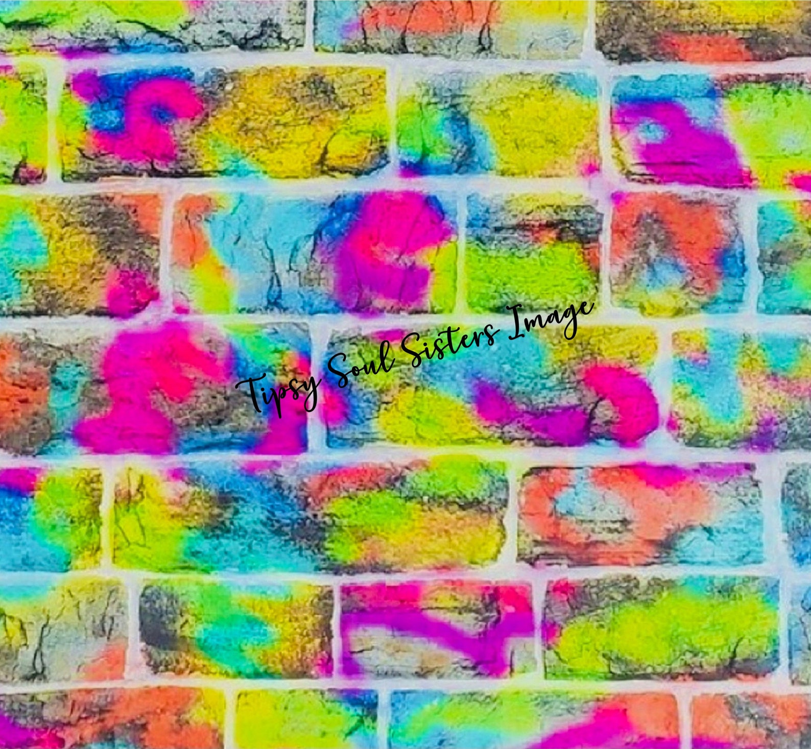 Groovy Neon Brick Wall Sublimation Graphic Design/image/clip - Etsy