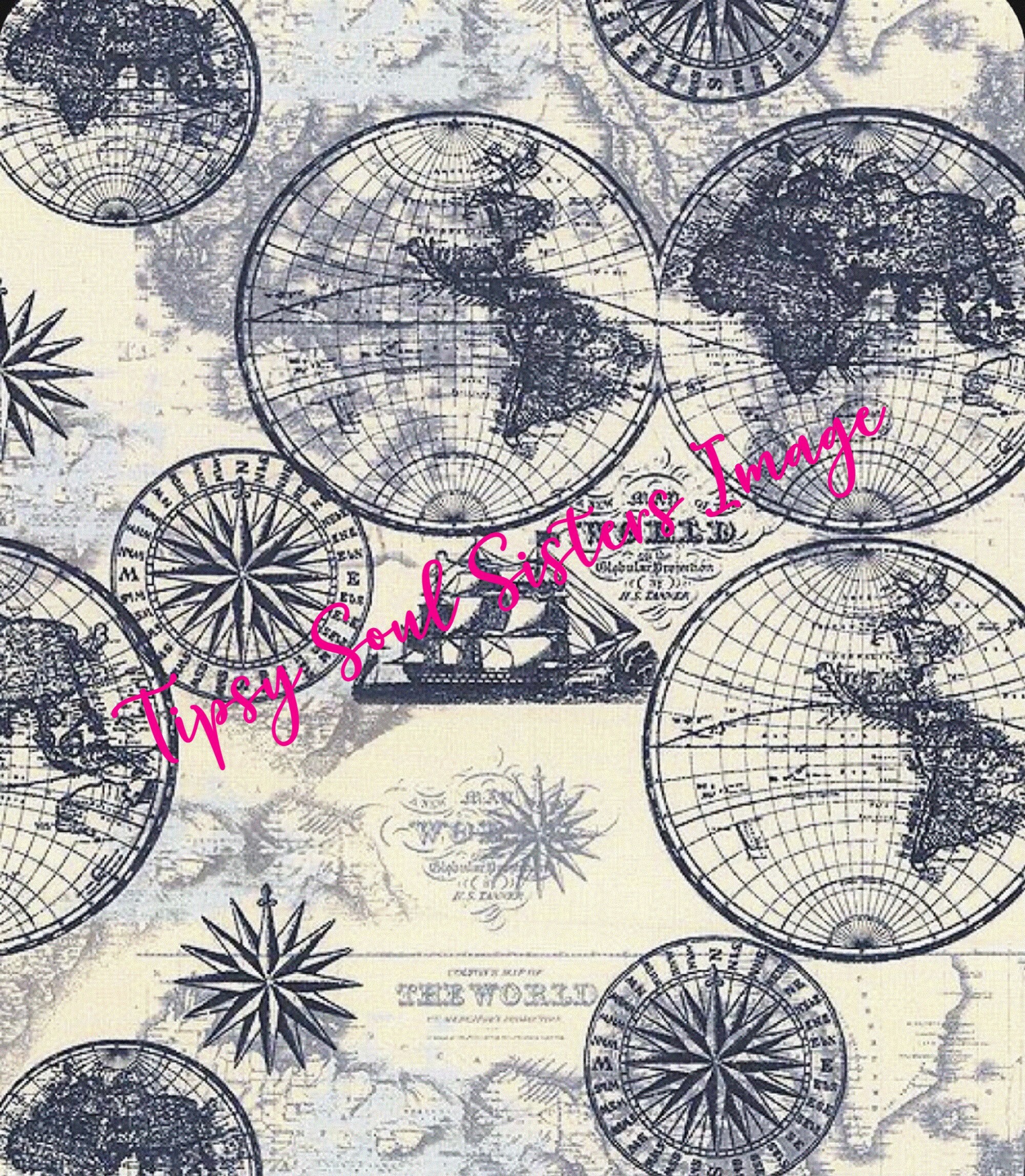 Antique Blue Map Image/background Instant Digital Download - Etsy