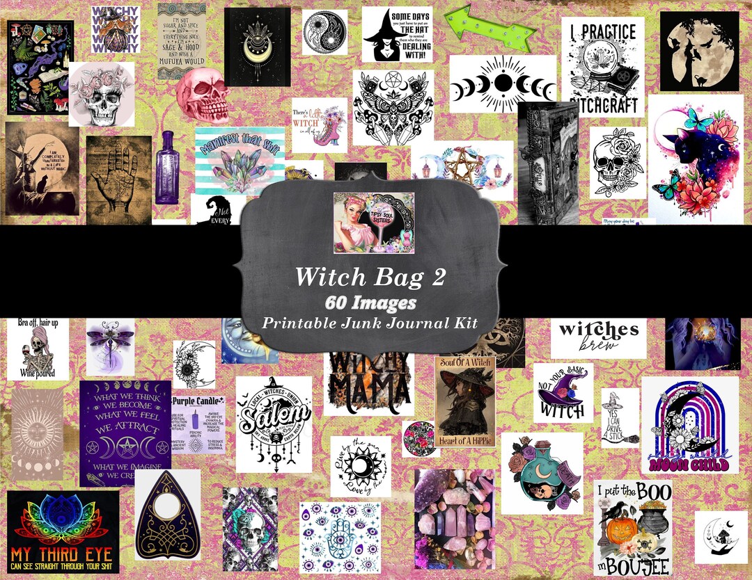 Printable Witch Bag 2: Witch Mini Prints, Witch Mini Graphics, Witch ...