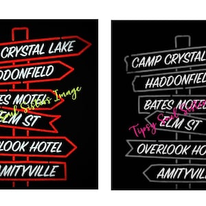 Horror Movies Sign Color and Black and White Image/background Instant ...