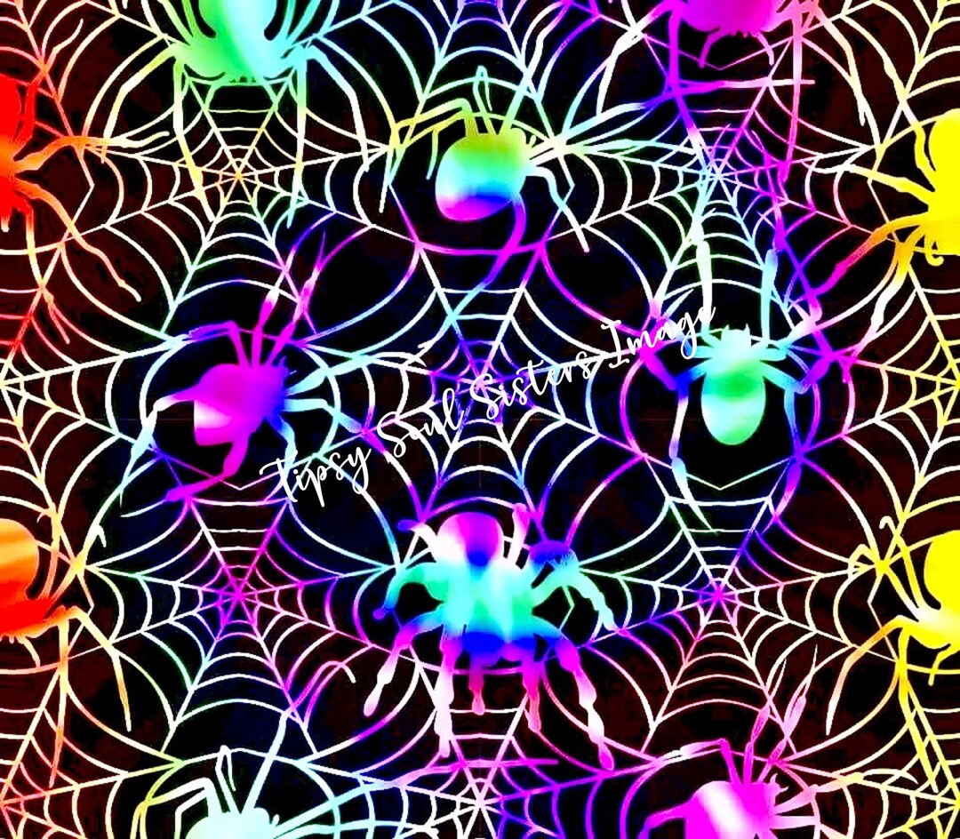 Neon Spider Web With Spiders Image Instant Digital Download - 1-JPG, 1 ...