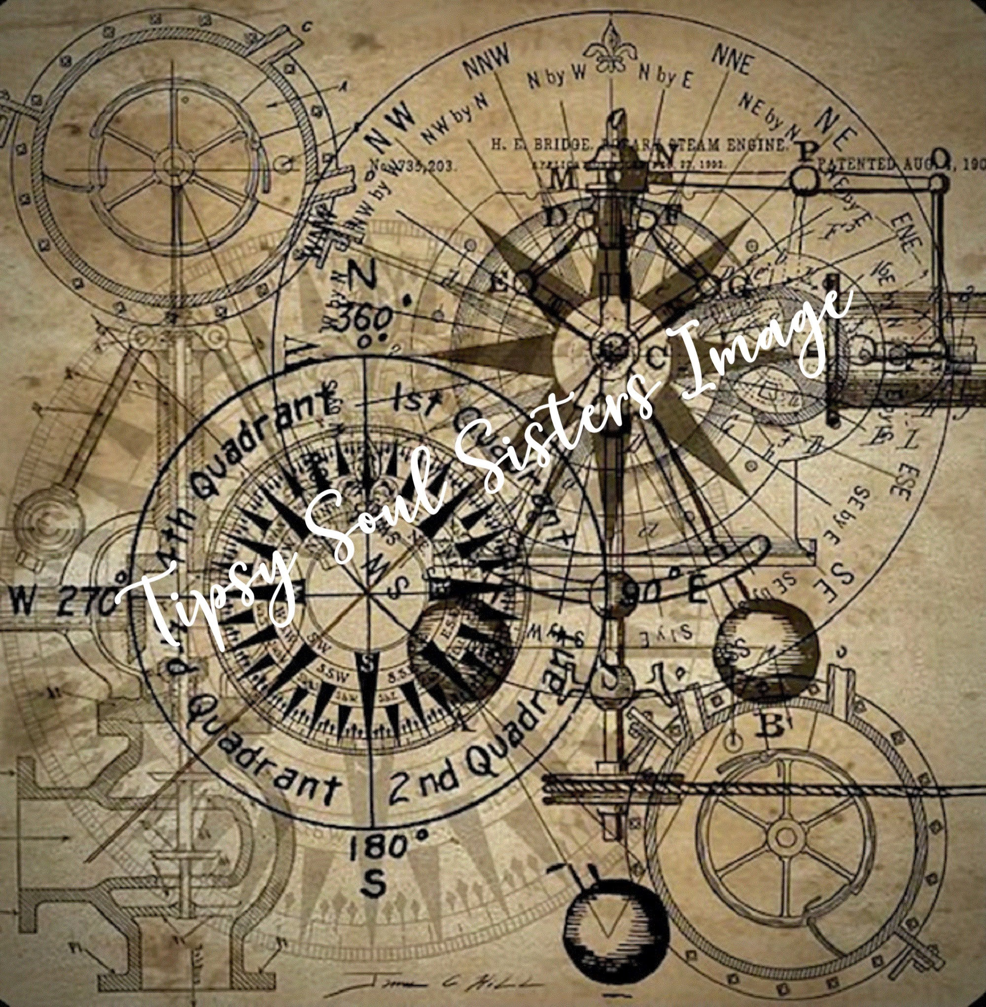 Steampunk Compass Map