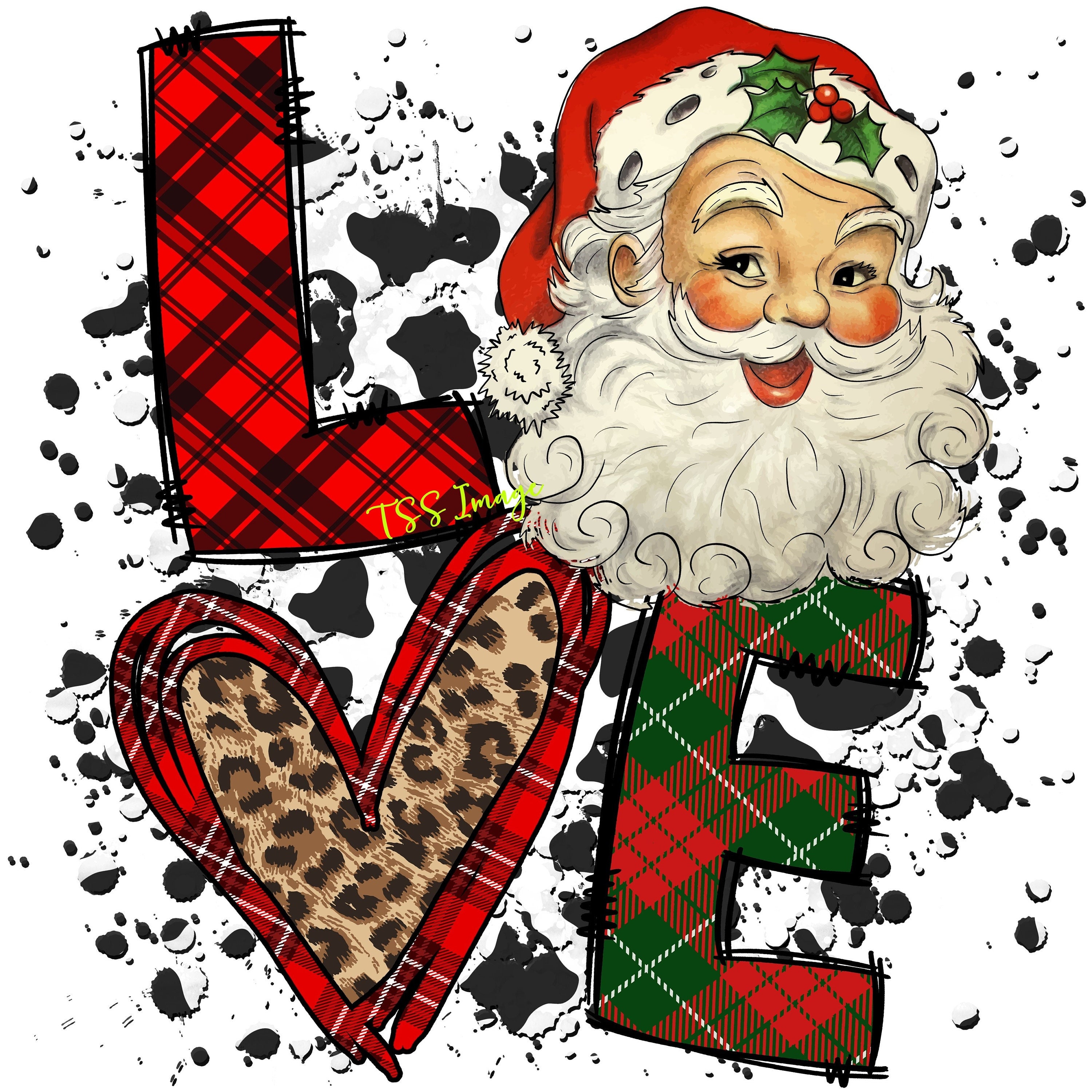 Classic Santa Love Christmas Sublimation Graphic Design/image ...