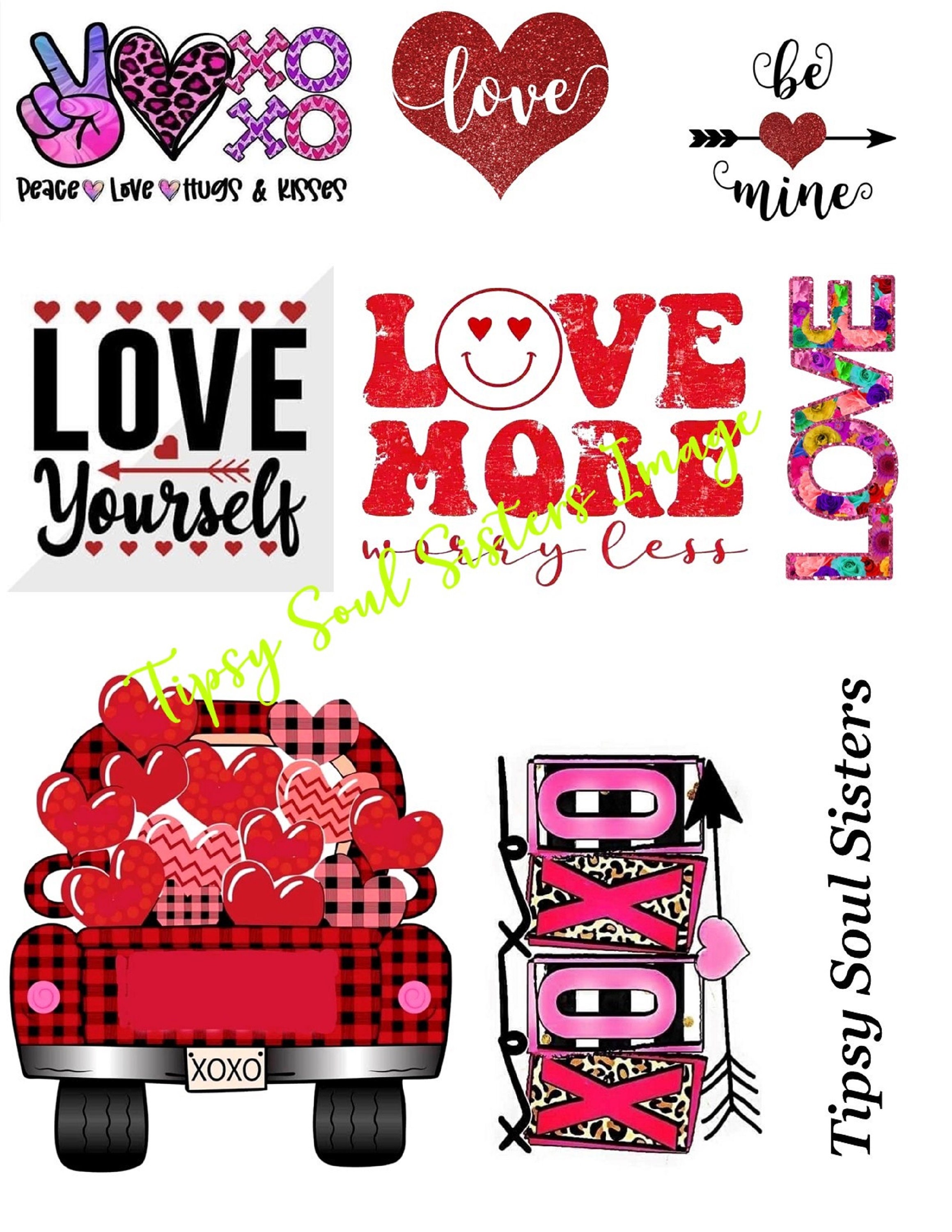 Printable Valentine's Day Bag Collection of 60 Valentine - Etsy