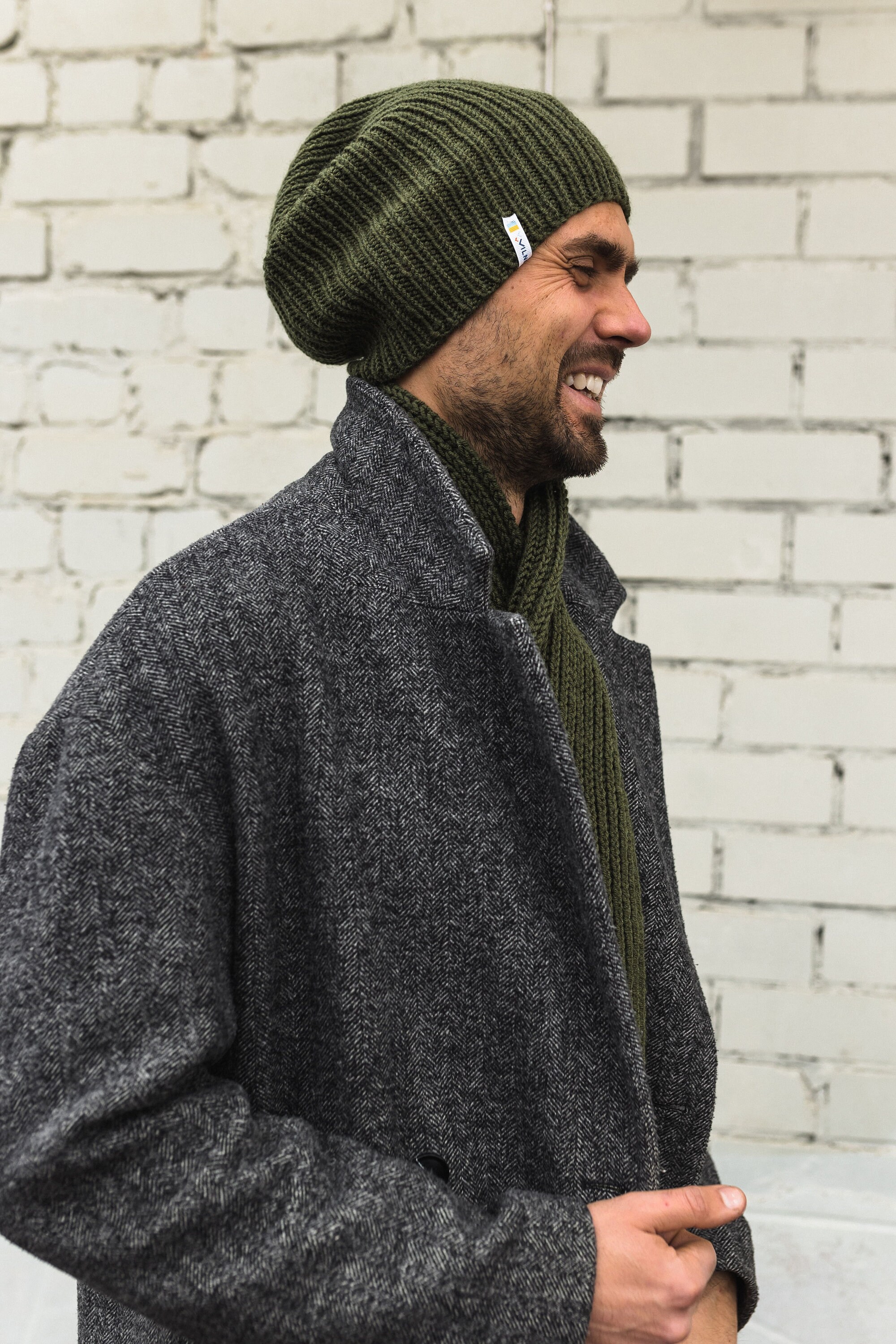 Men's Hat and Scarf Set Hand Knitted in Ukraine, Masculine Crochet ...