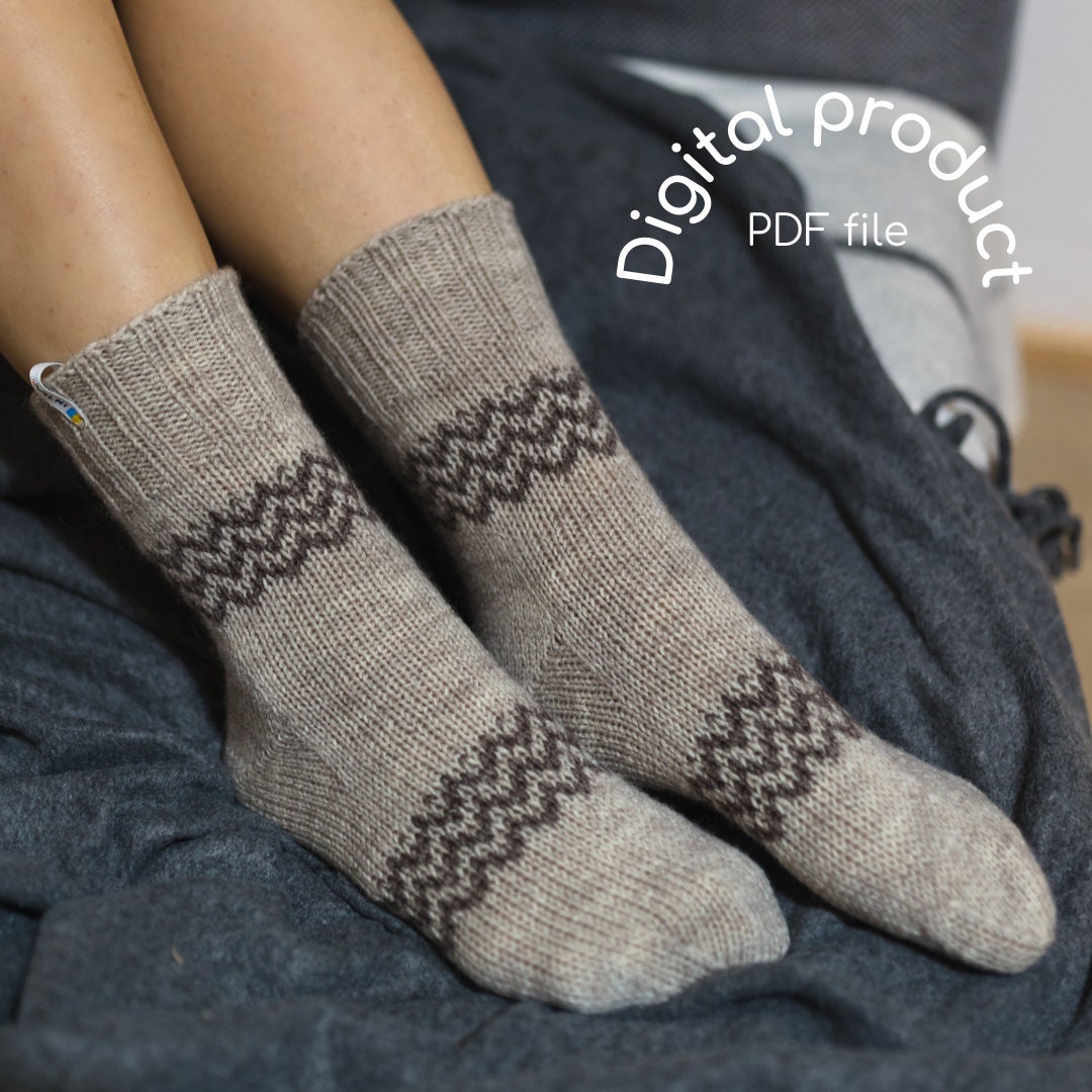 KNITTING PATTERN Knit Socks Pattern Easy Knit Socks Pattern Hygge Socks Pattern Beginner Socks ...