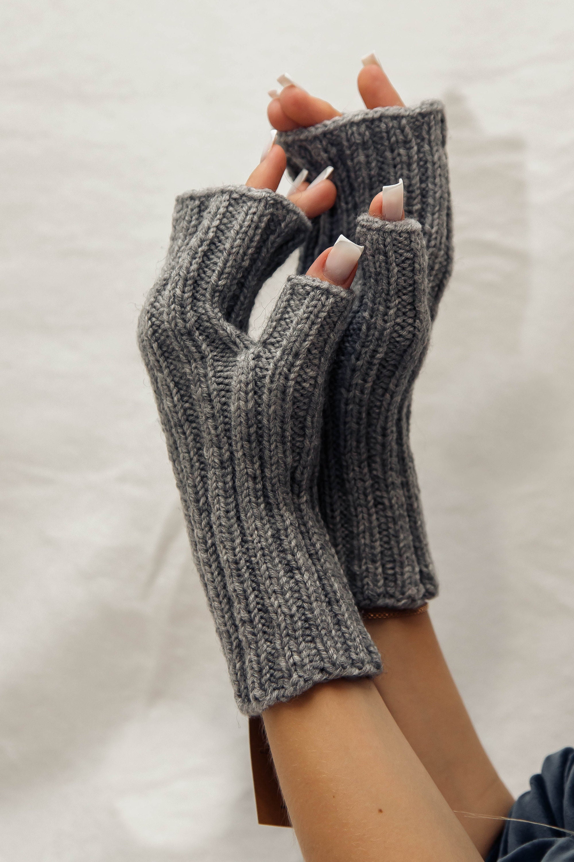 Wool Women Cozy Mittens Fingerless Gloves Christmas Gift for - Etsy