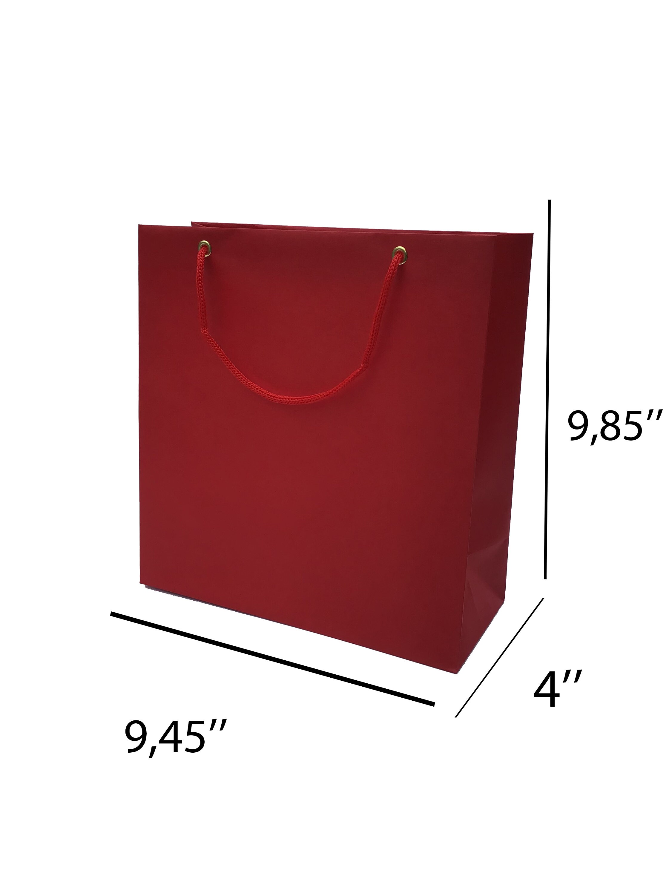 10 red paper bags with rope handles Medium Paper Party Bags | Etsy