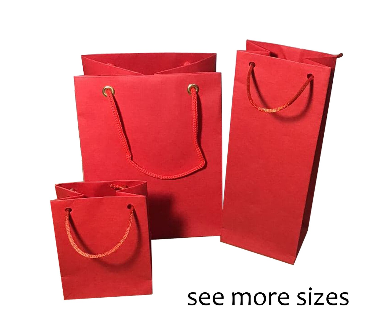 10 Red Extra Small Gift Paper bag with rope handles Red Matte | Etsy