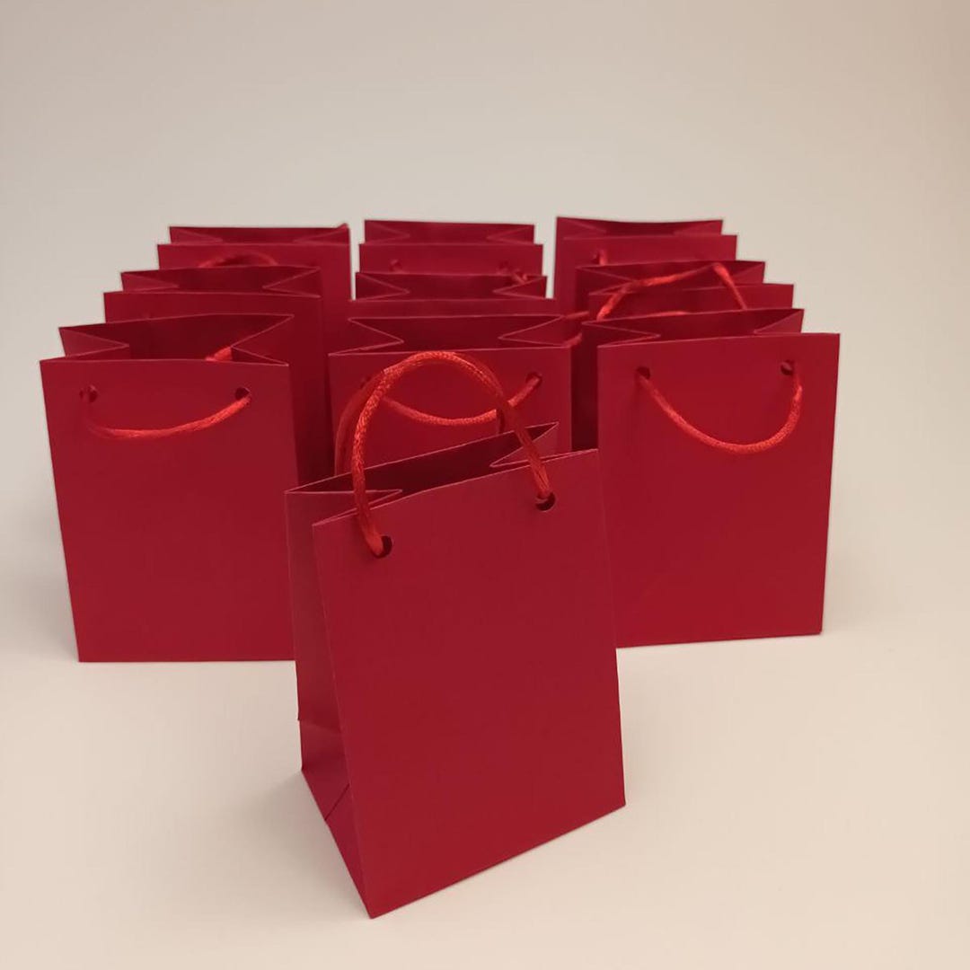Red Paper Bag: Small, Gift Wrap for Birthday, Baby Shower, Jewelry ...