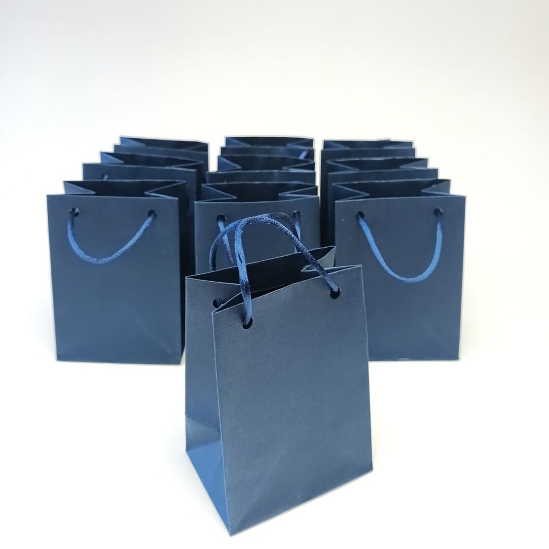 Navy Blue Paper Bag: Small, Gift Wrap for Birthday, Baby Shower ...