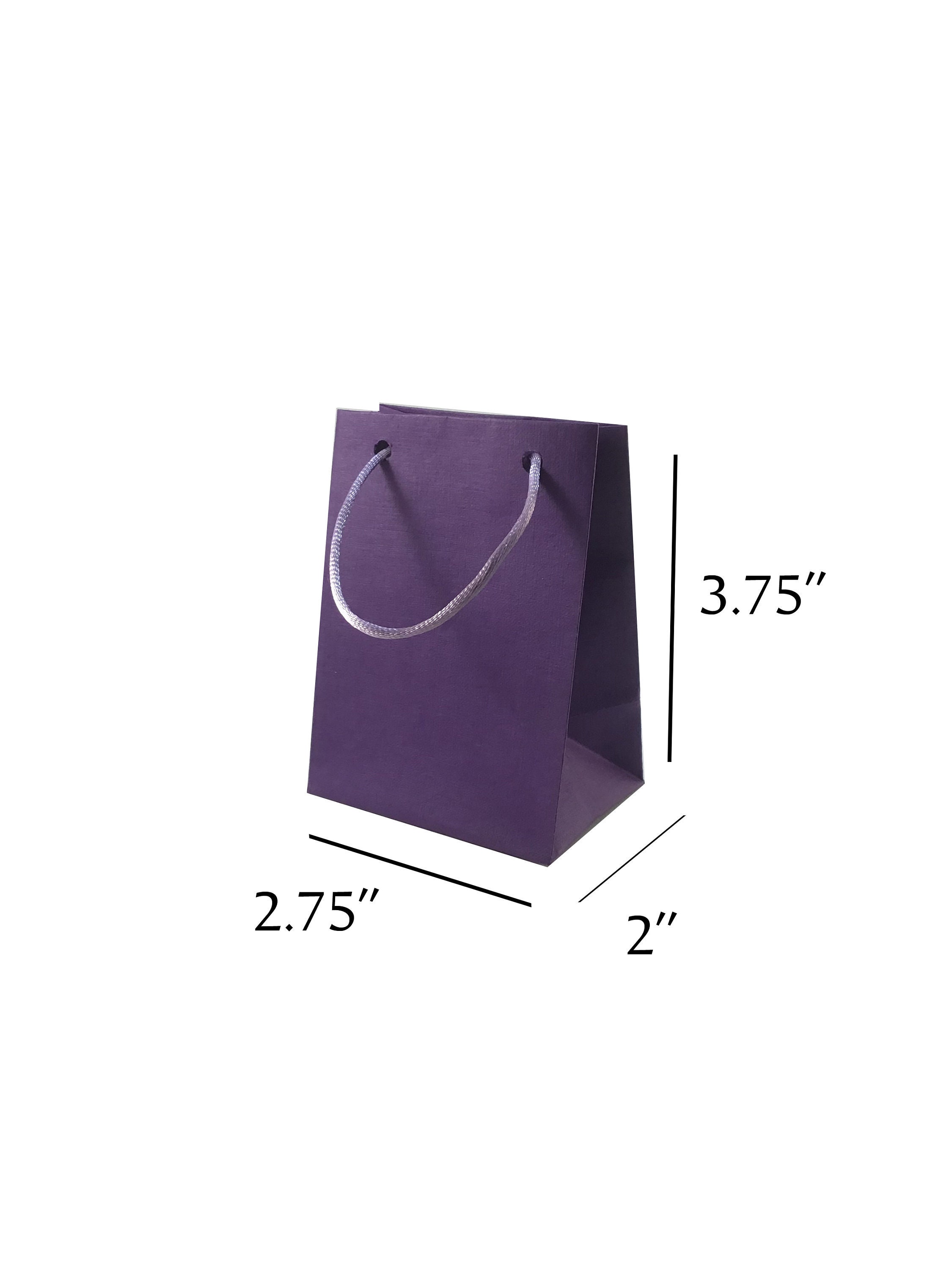 10 Violet Mini Paper Bag With Rope Handles, Matte Paper Party Gift Bags ...