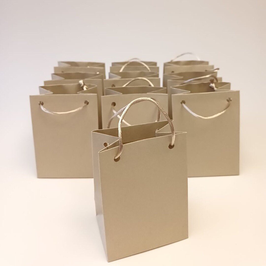 Beige Paper Bag: Small Gift Wrap for Birthday Baby Shower - Etsy