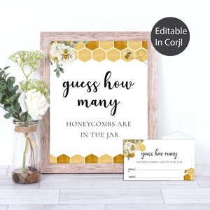 Editable Bee Guess How Many Game, Candy Guessing Game, Guess How Many ...