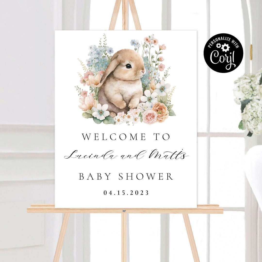 Editable Somebunny Special Welcome Sign, Baby Shower Welcome Sign ...