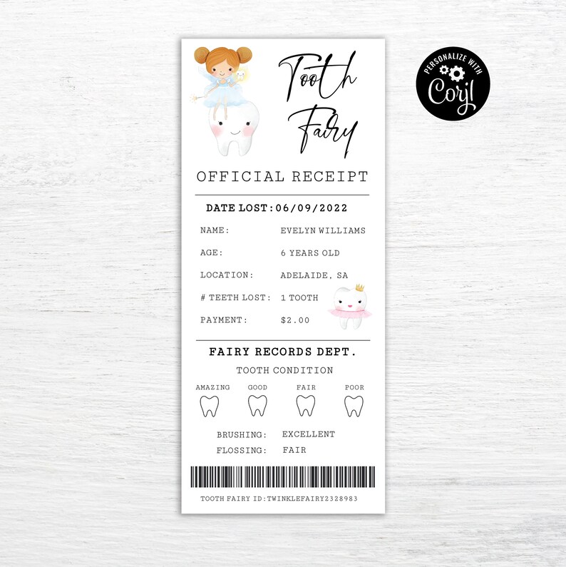 Editable Tooth Fairy Letter Tooth Fairy Note Tooth Fairy - Etsy