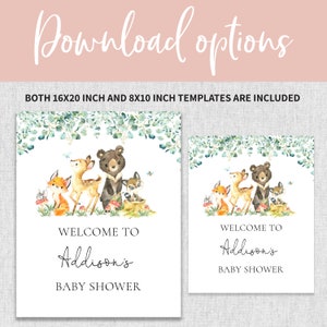 Editable Woodland Welcome Sign Forest Animals Entry Sign - Etsy