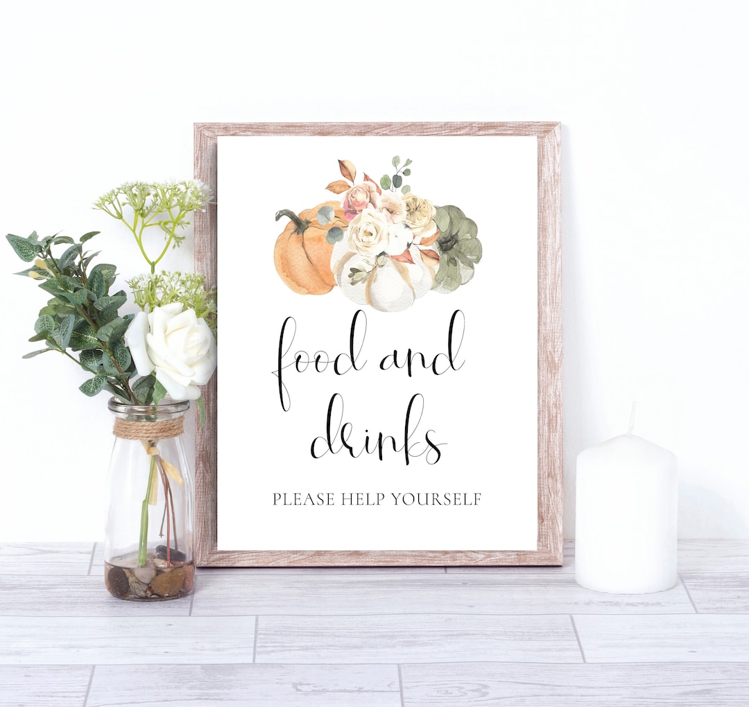 Editable Little Pumpkin Food and Drinks Sign, Fall Food Table Sign ...