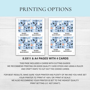 Halloween Mini Cookie Card, Trick or Treat Cookie Card, Blue Printable ...
