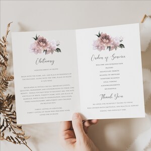 Editable Funeral Program Template, Simple Funeral Program, Lilac ...