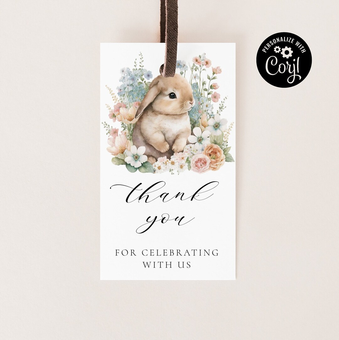 Editable Somebunny Special Favor Tag, Bunny Baby Shower Thank You Tag ...