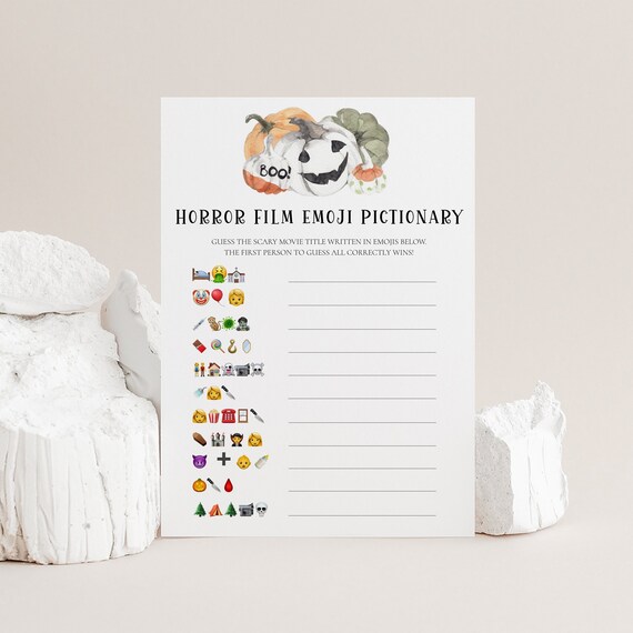 Horror Movie Emoji Pictionary Halloween Party Games Adult - Etsy