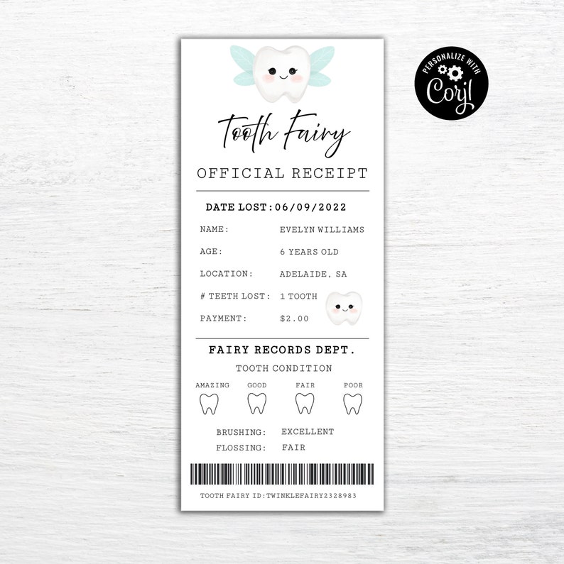 Editable Tooth Fairy Letter Tooth Fairy Note Tooth Fairy - Etsy