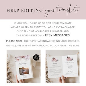 Editable Funeral Program Template, Simple Funeral Program, Lilac ...