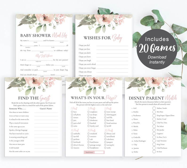 Dusty Pink Pacifier Hunt Baby Shower Sign Pacifier Game - Etsy