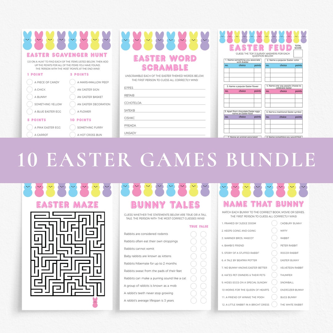 Easter Games Bundle, Kids Easter Games, Easter Trivia, Easter Feud Game ...