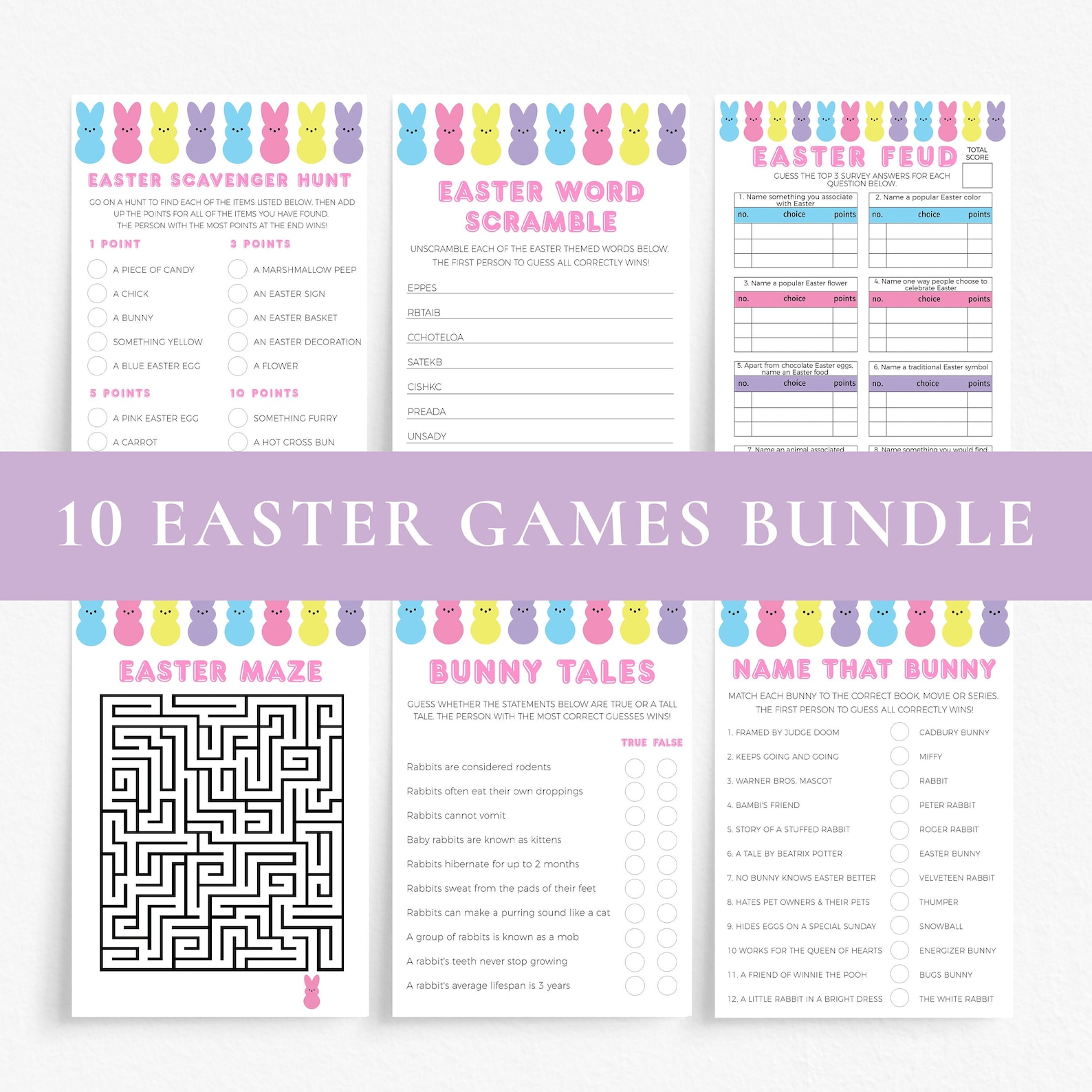 Easter Games Bundle, Kids Easter Games, Easter Trivia, Easter Feud Game ...