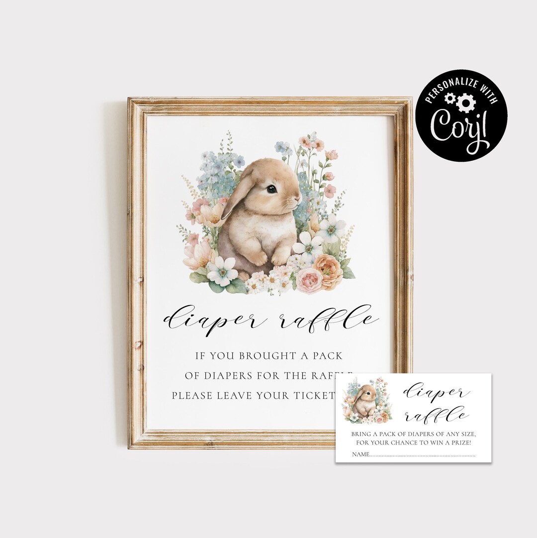 Editable Somebunny Special Diaper Raffle Set, Spring Diaper Raffle Sign ...