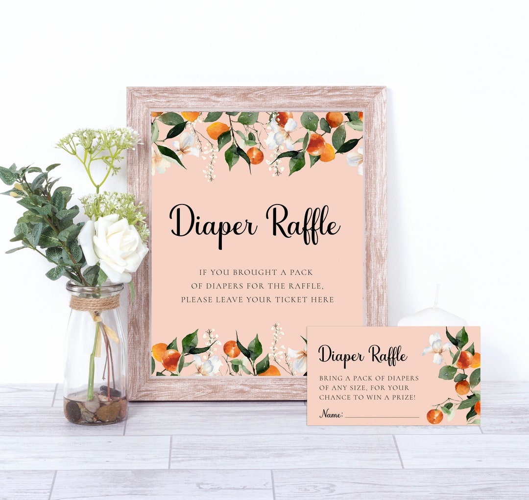 EDITABLE Little Cutie Diaper Raffle Sign, Clementine Diaper Raffle ...
