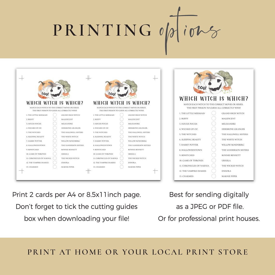 Which Witch Game Printable Witch Matching Game Halloween - Etsy