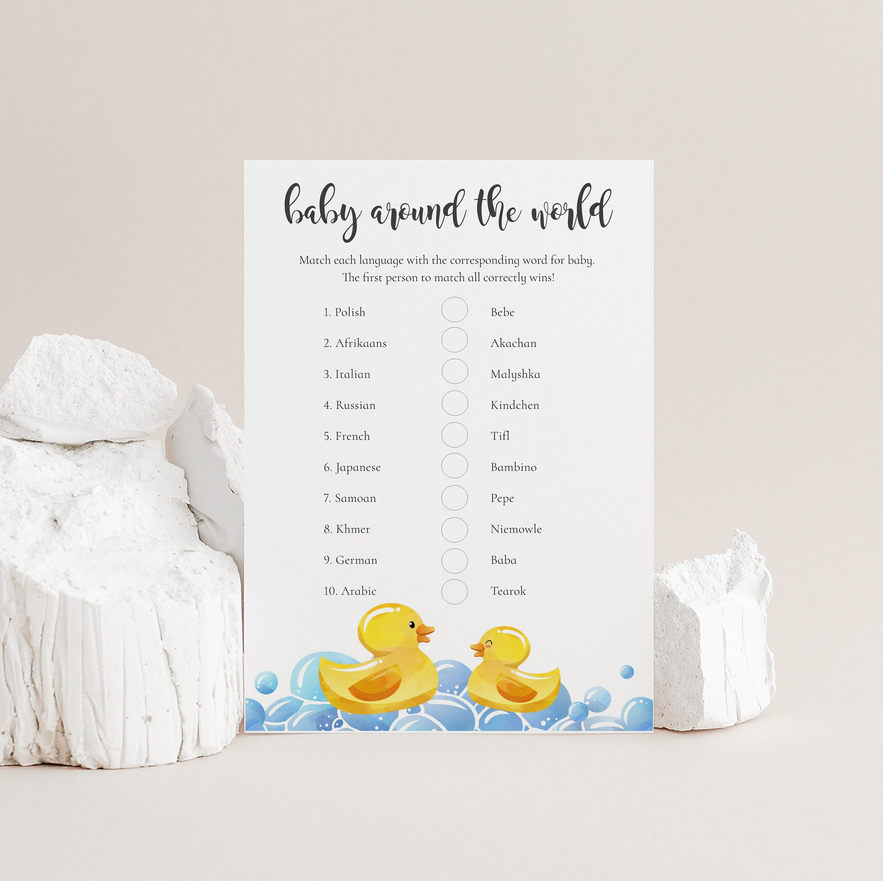 Baby Around the World Baby World Guessing Game Rubber Duck - Etsy