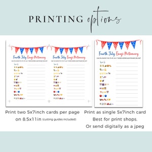 Fourth of July Emoji Pictionary, Independence Day Emoji Game, Patriotic ...