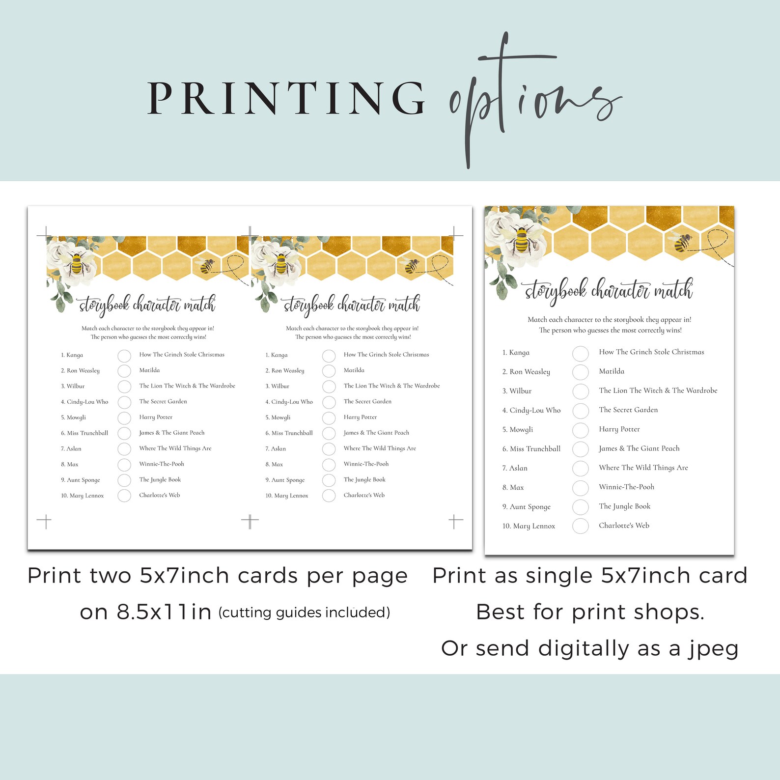 Storybook Character Match Children's Book Character - Etsy