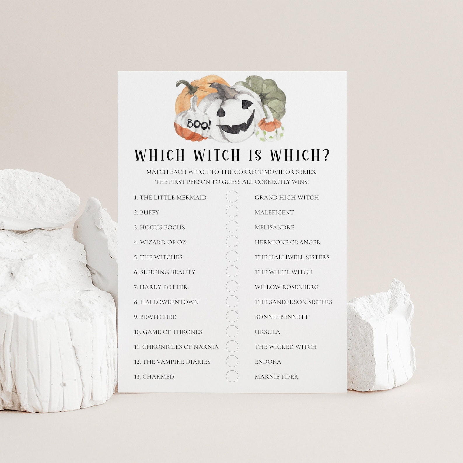 Which Witch Game Printable Witch Matching Game Halloween - Etsy