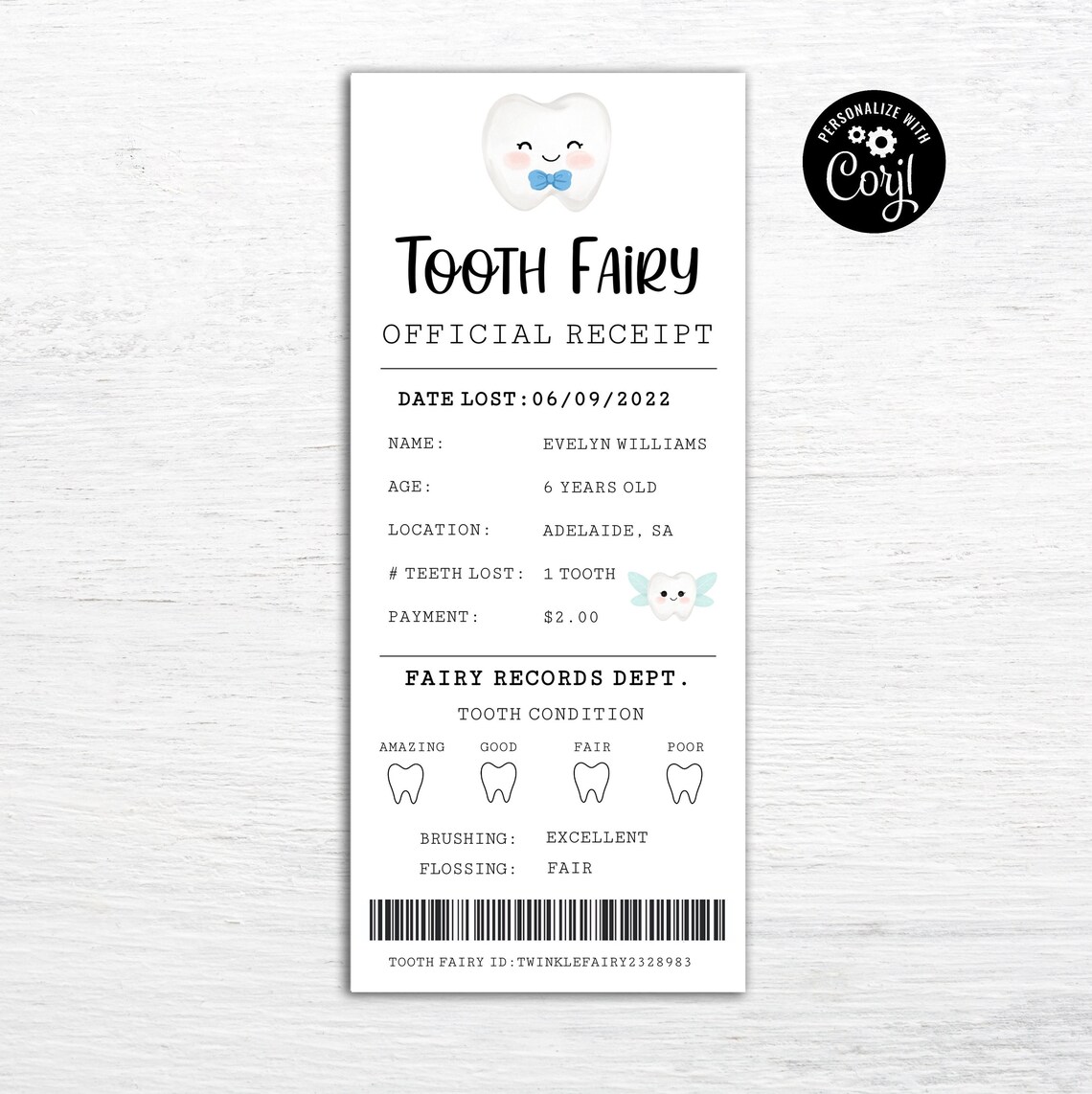 Editable Tooth Fairy Note Tooth Fairy Letter Tooth Fairy - Etsy