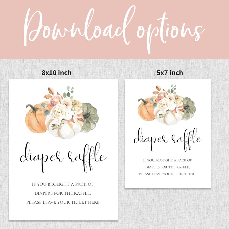 EDITABLE Little Pumpkin Diaper Raffle Sign Fall Diaper Raffle | Etsy