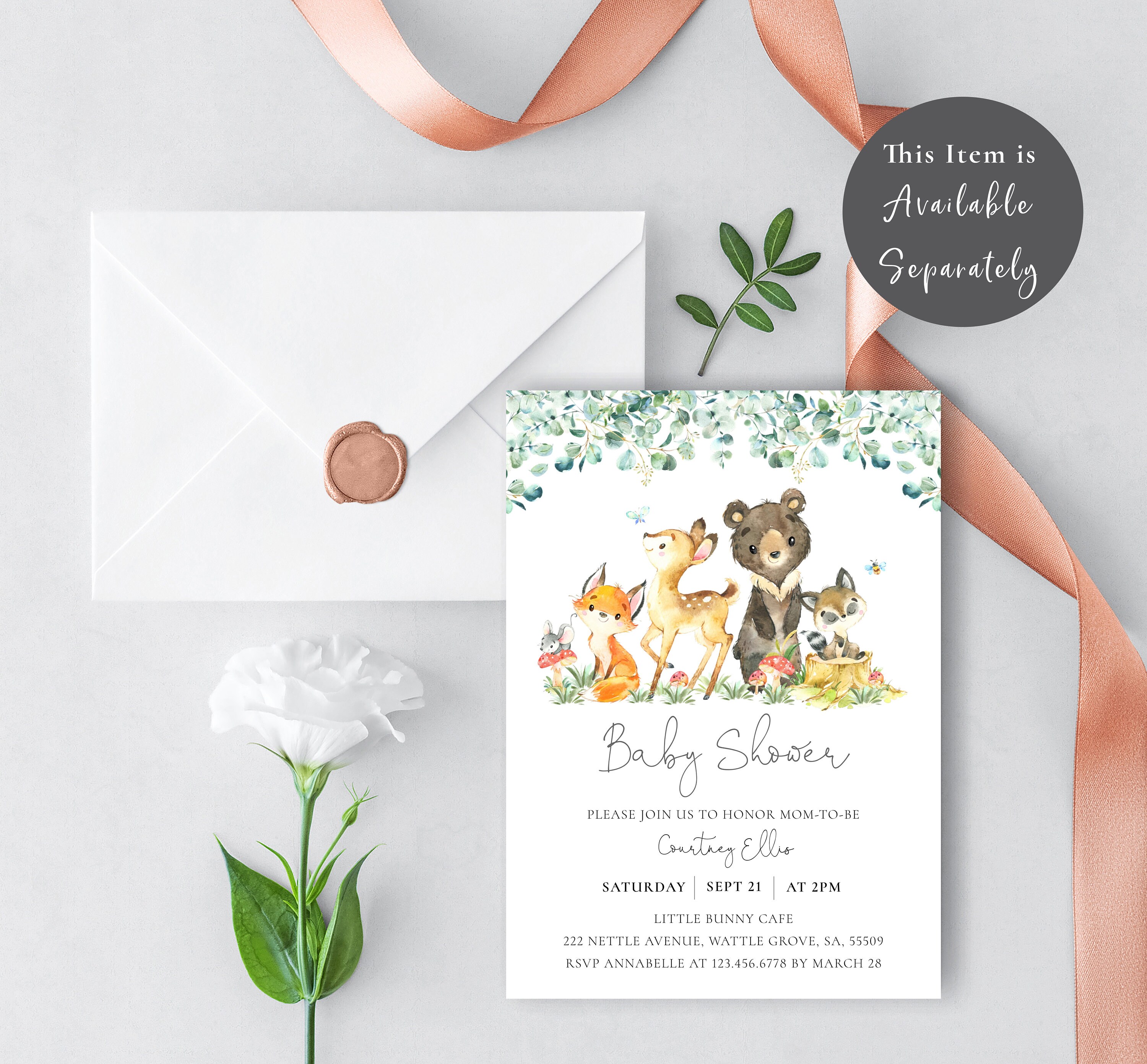 Editable Woodland Books for Baby Card, Forest Bring A Book Insert ...