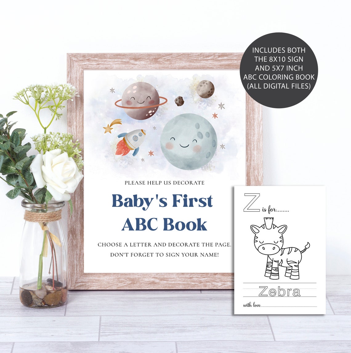 ABC Book Baby Shower Alphabet Book Baby Shower ABC Coloring - Etsy
