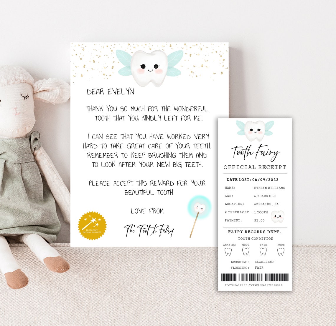 Editable Tooth Fairy Letter Tooth Fairy Note Tooth Fairy - Etsy
