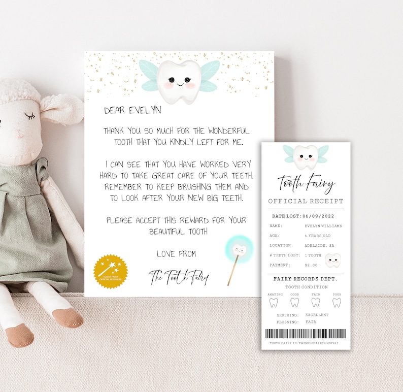 Editable Tooth Fairy Letter Tooth Fairy Note Tooth Fairy - Etsy