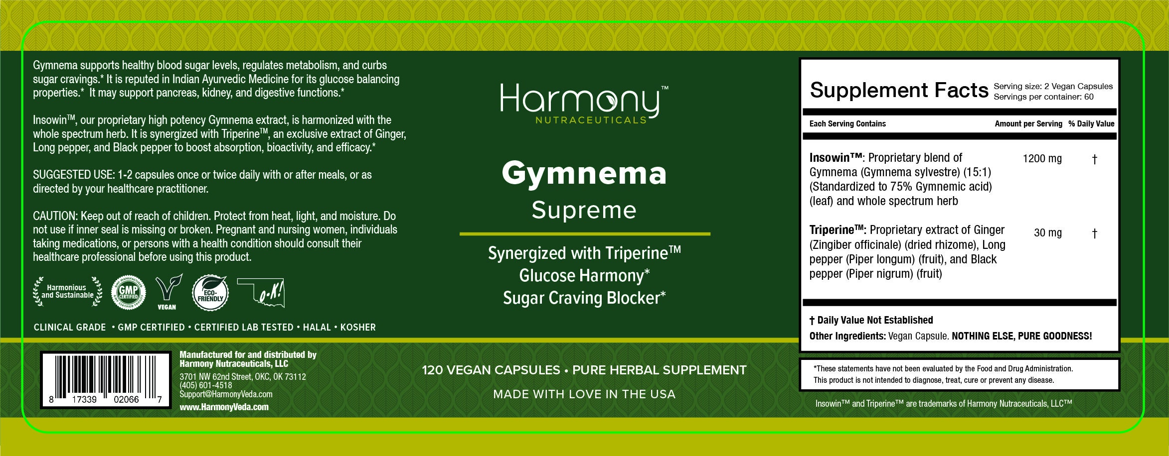 Gymnema Sugar Craving Blocker Pure Ayurvedic Supplements 120 Vegan ...