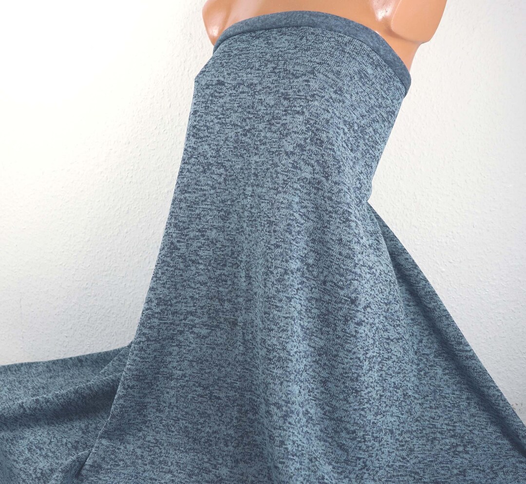 Landhuis handmade – Stoff Meterware – Grob Strick Jersey blau melange ...