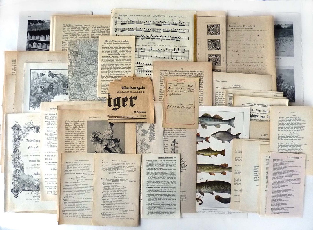 Vintage Large SET 60 Pieces Vintage Pages Antique 1900s/70s Junk ...