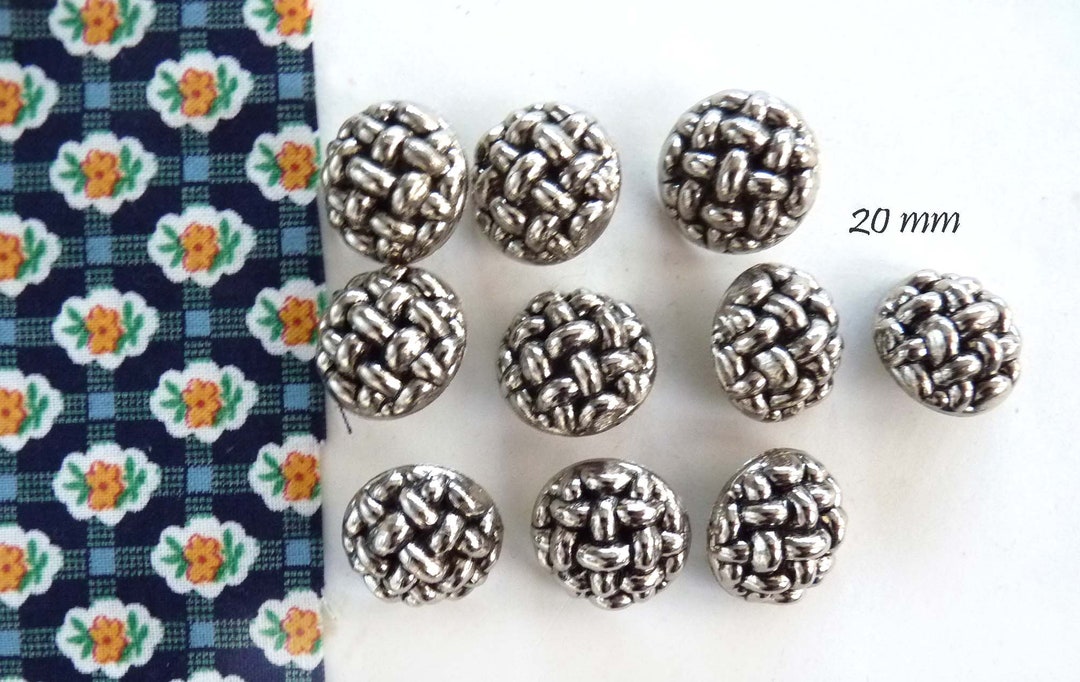 10 Silver Braided Pattern BUTTONS Interesting PlasticknÖpfe - Etsy