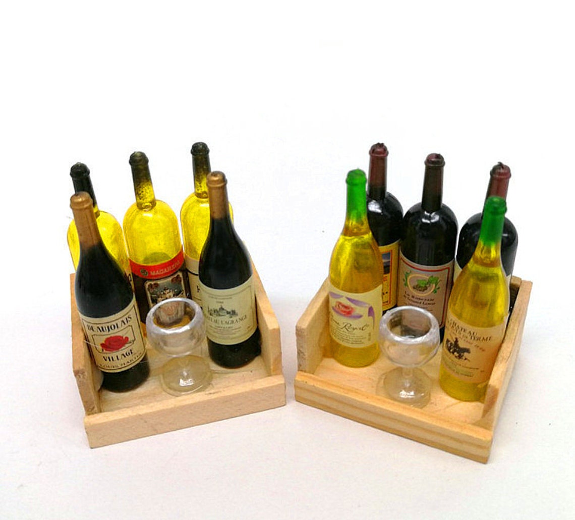 Miniature wine Miniature food Miniature beer set Dollhouse | Etsy